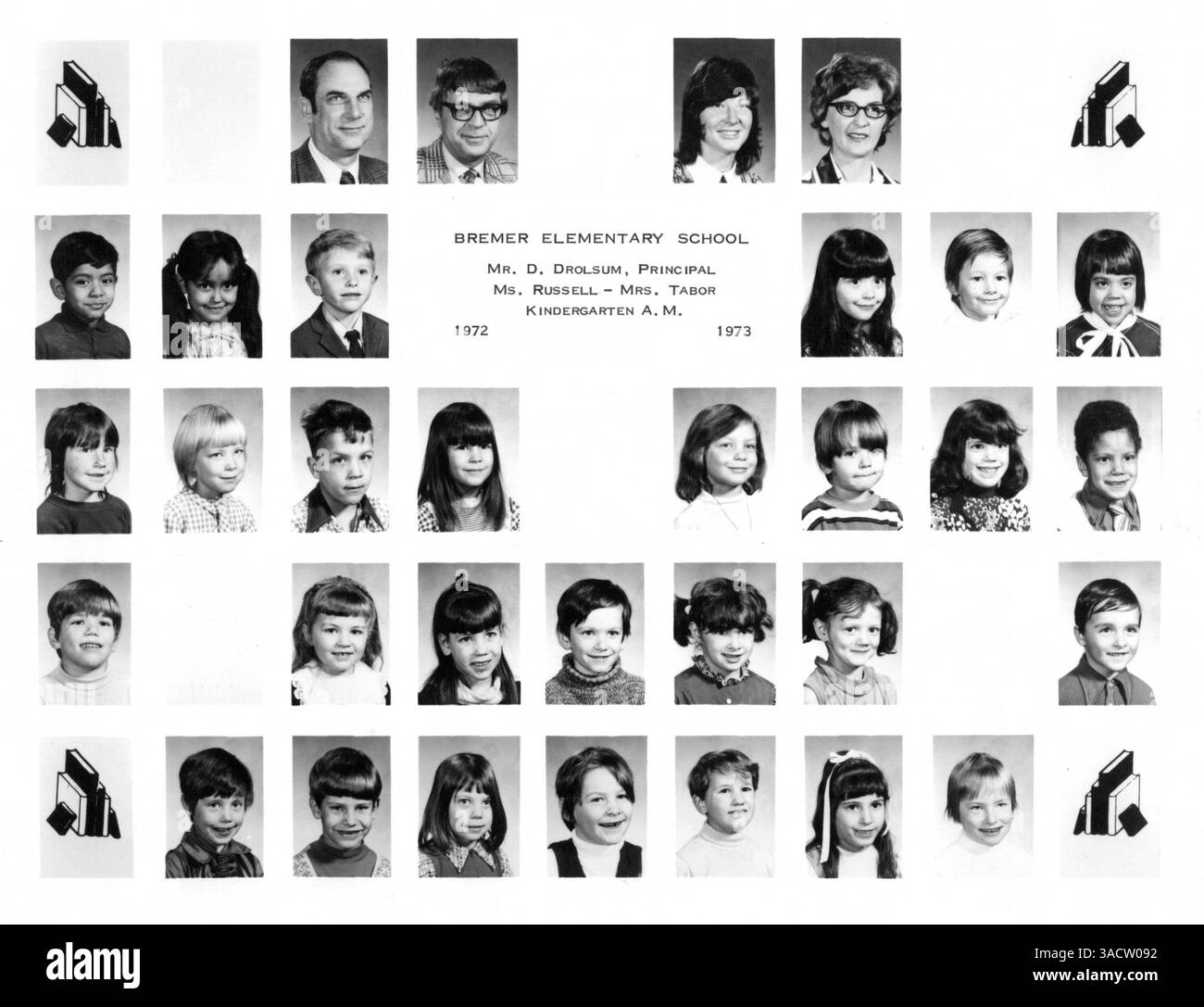 The 1973 yearbook of Bremer Elementary School features class photos of ...