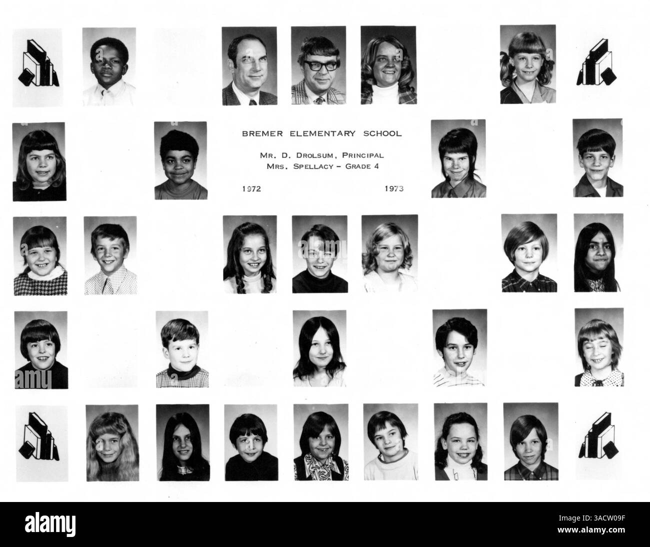 The 1973 Bremer Elementary Yearbook features class photos of students ...