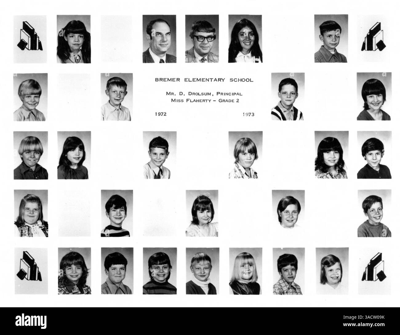 Class photos from the 1973 Bremer Elementary Yearbook, documenting the ...