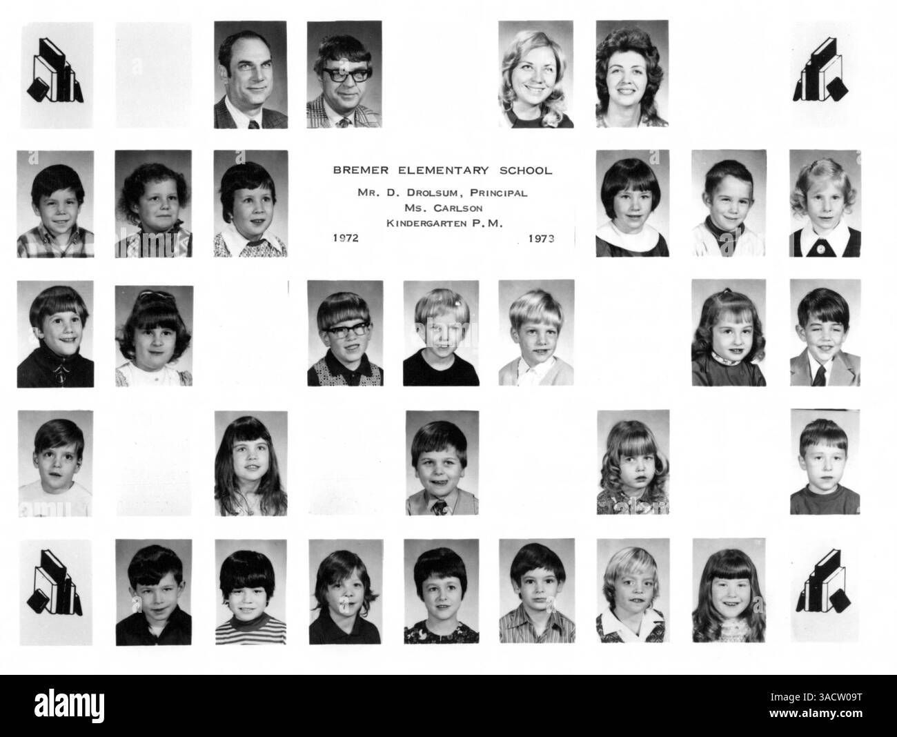 The 1973 Bremer Elementary Yearbook features class photos of students ...