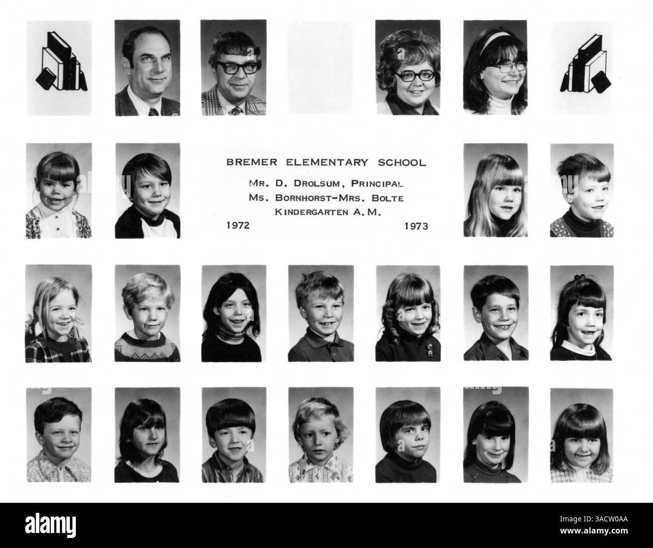 Class photos from the 1972-1973 school year at Bremer Elementary School ...