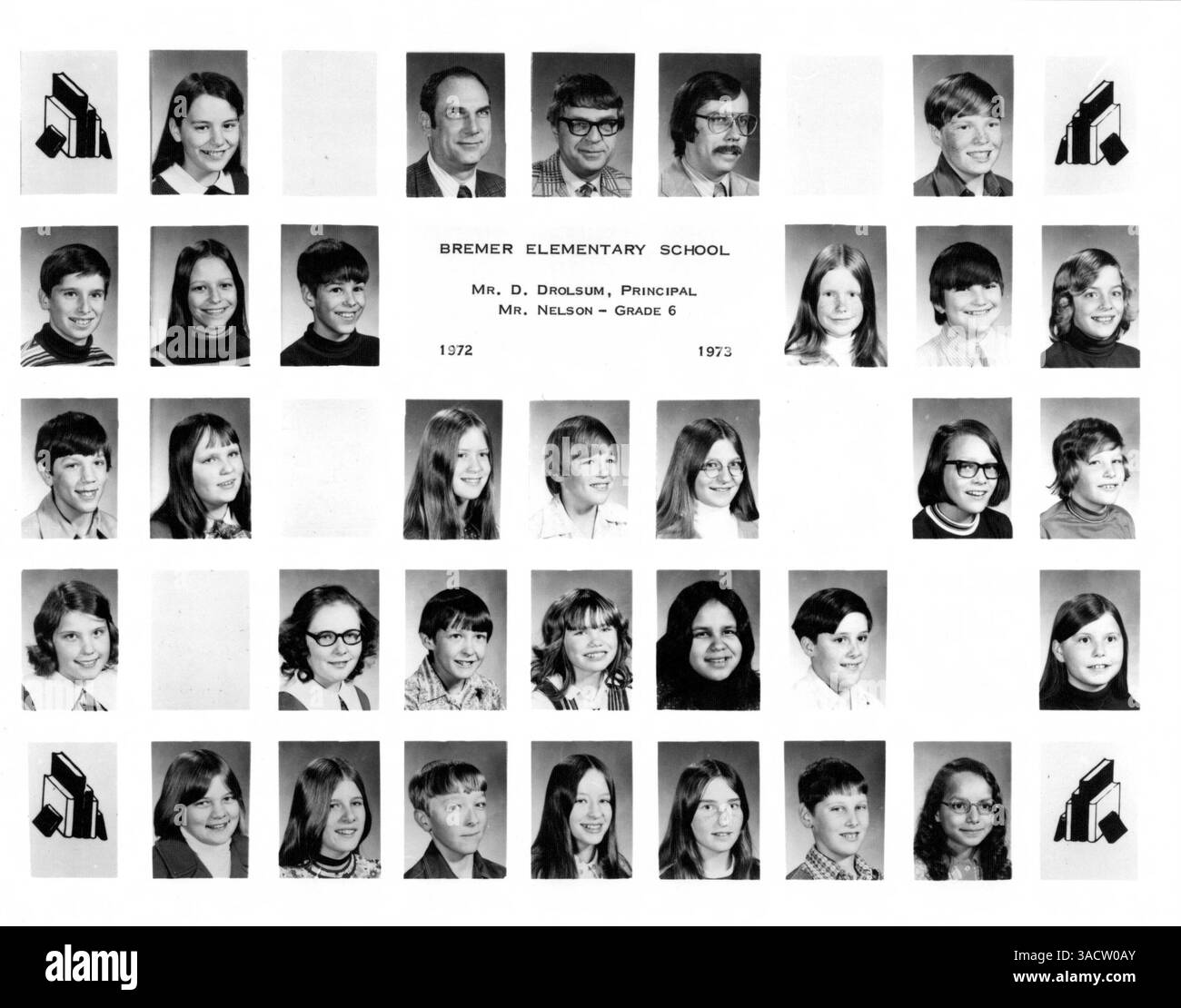 Class photos from the 1973 Bremer Elementary Yearbook, documenting the ...
