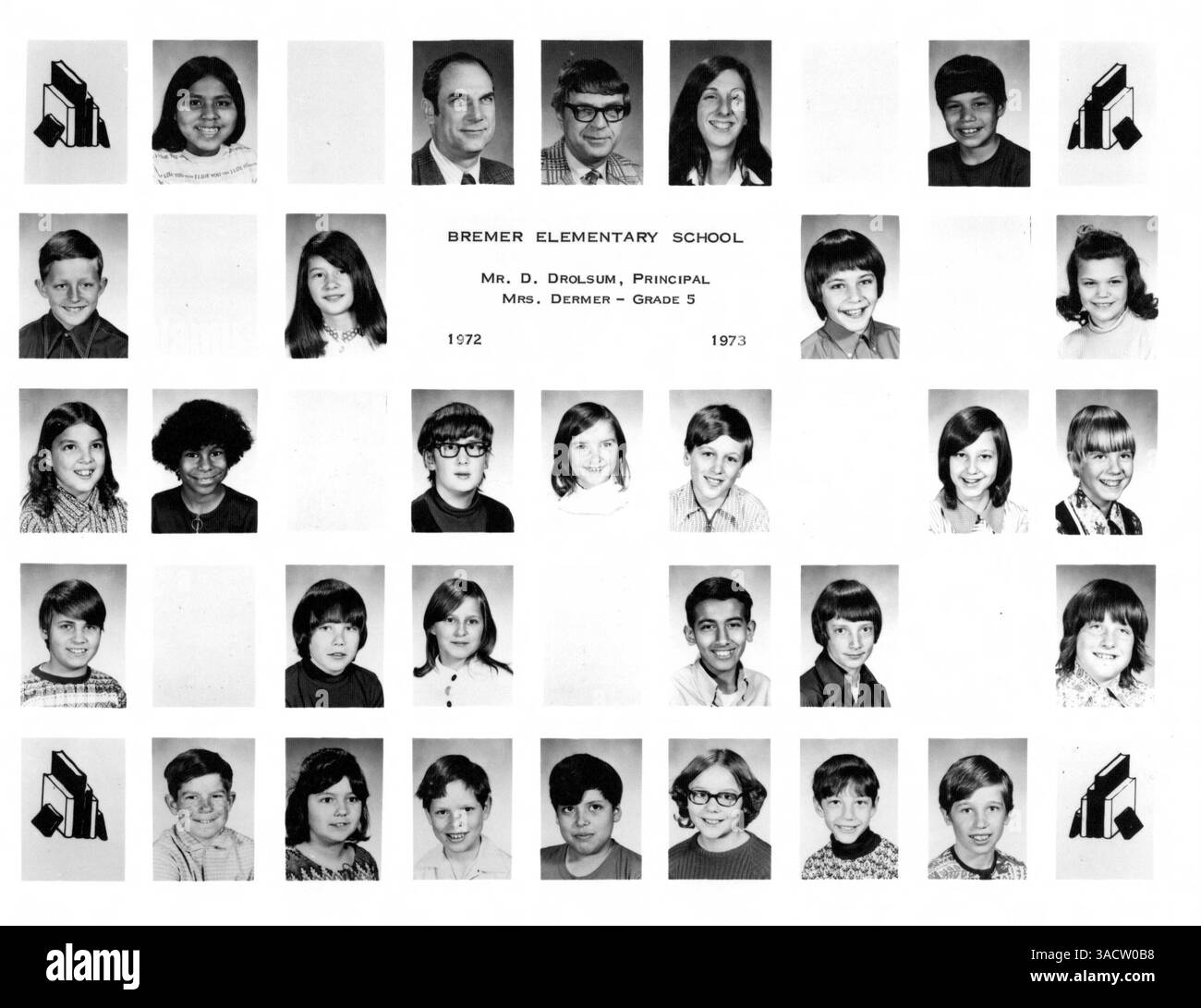 Class photos in the 1973 Bremer Elementary Yearbook capture the 1972 ...
