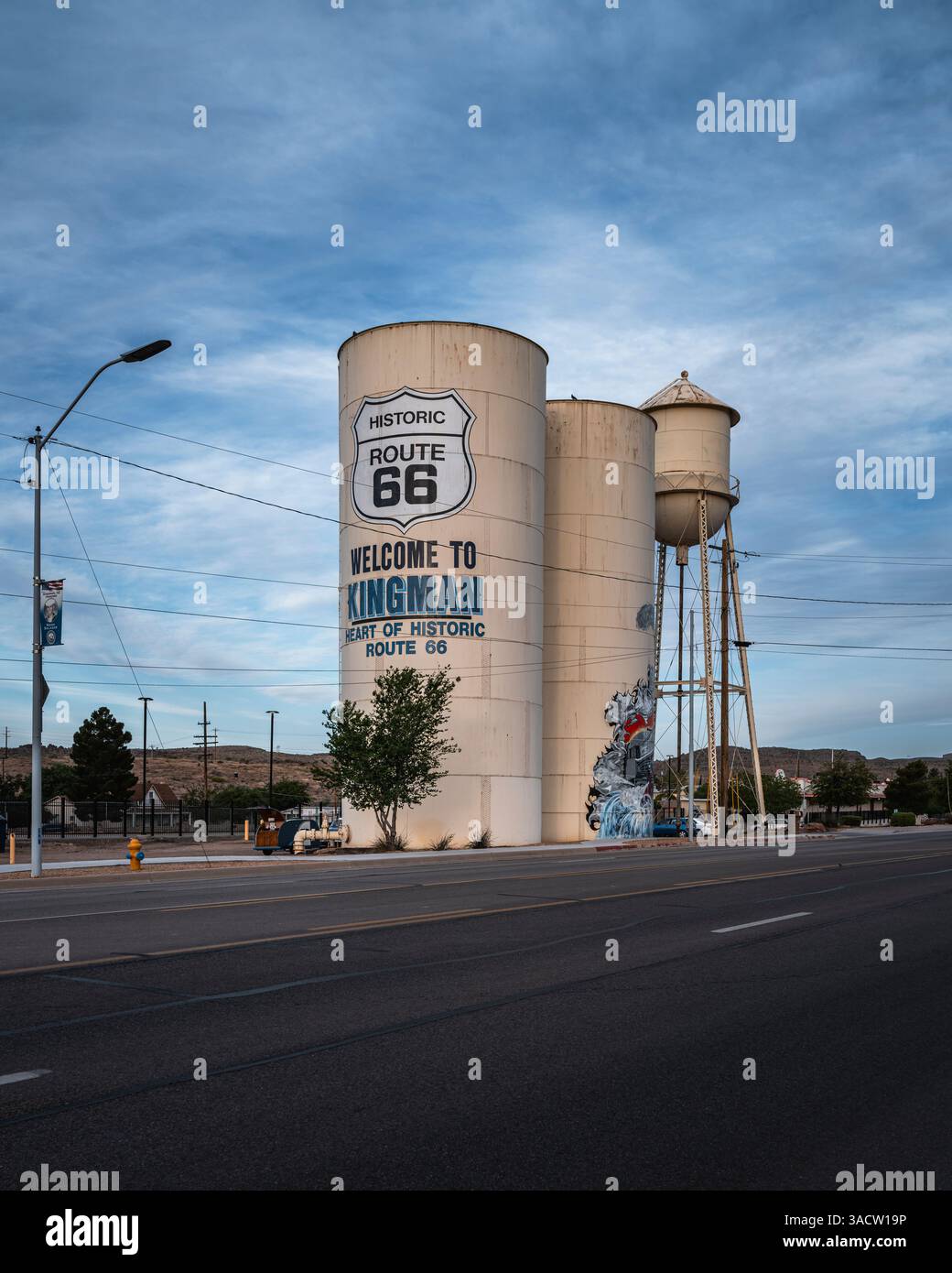 Water Tower, Route 66, Kingman, USA, Arizona Stock Photo - Alamy