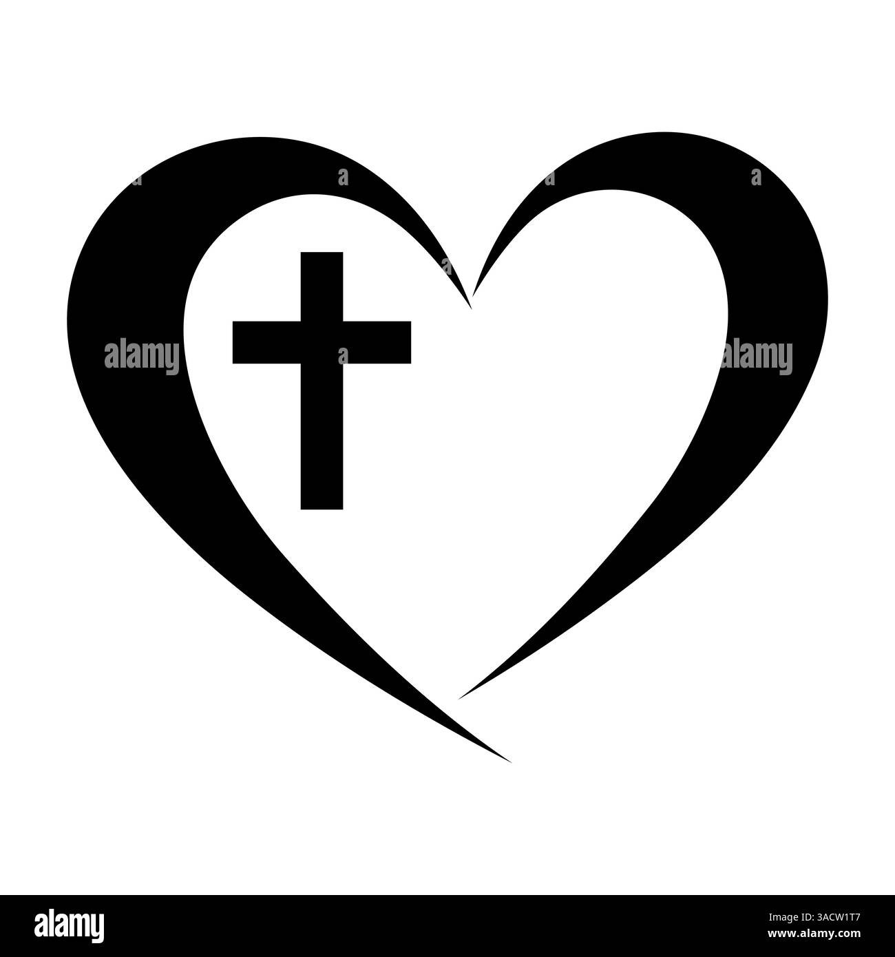 Vector Christian logo Heart with Cross on a White Background. Isolated ...