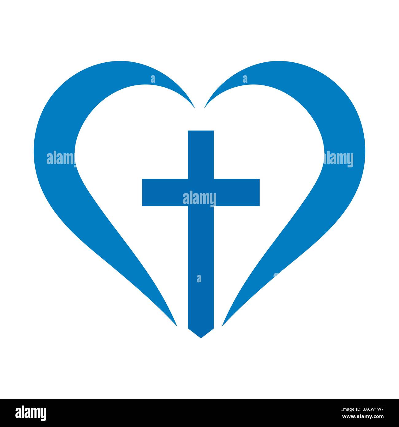 Vector Christian logo Heart with Cross on a White Background. Isolated ...