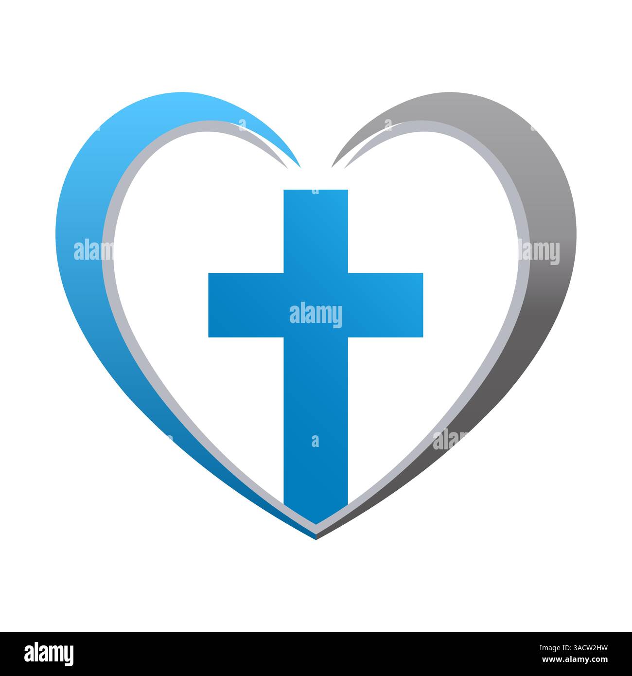 Vector Christian logo Heart with Cross on a White Background. Isolated ...