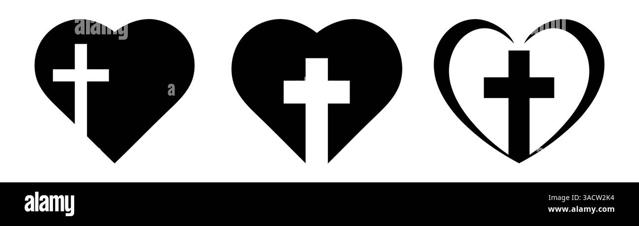 Vector Christian logo Heart with Cross on a White Background. Isolated ...