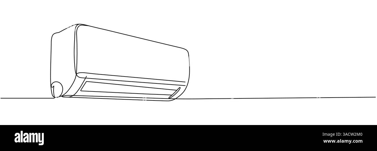Linear drawing of indoor Air Conditioner. Editable stroke Stock Vector ...