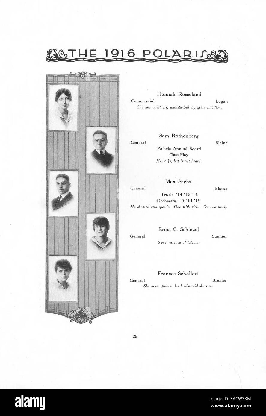 The 1916 Polaris yearbook from North High School documents the students ...