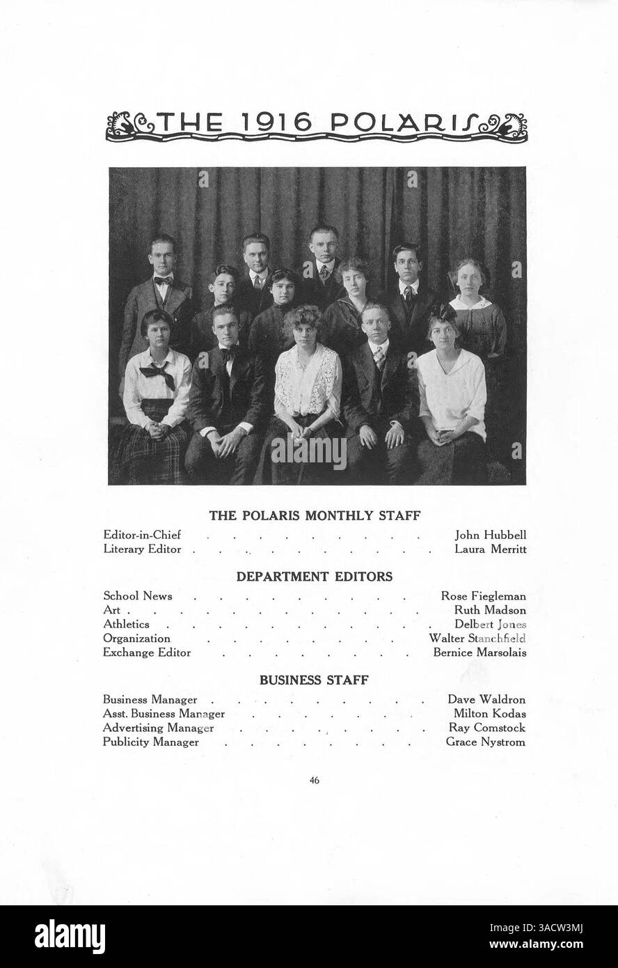 The Polaris yearbook from 1916 highlights student, teacher, and ...