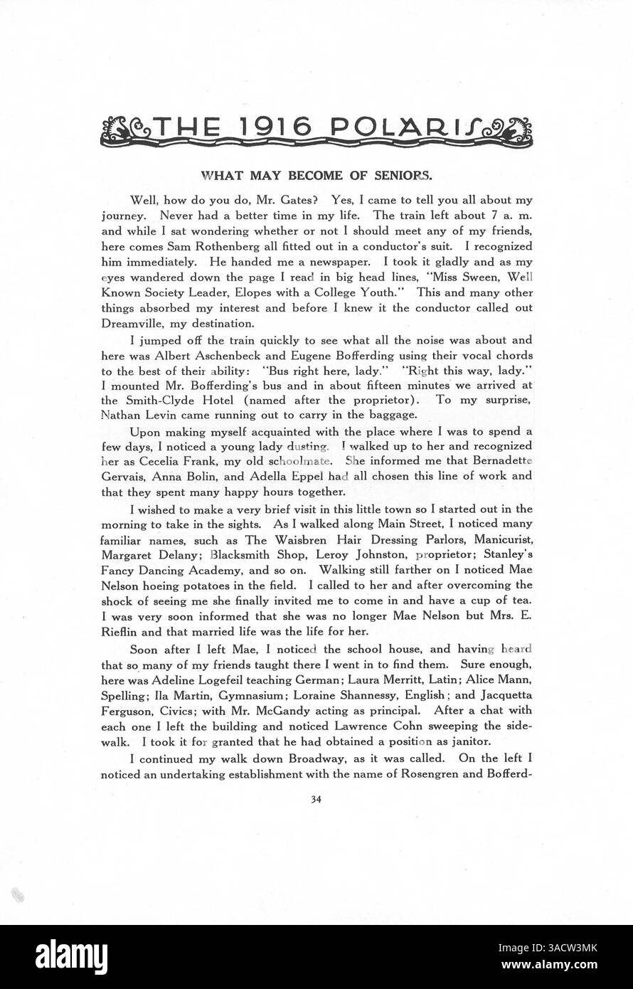 The 1916 Polaris yearbook from North High School highlights the ...