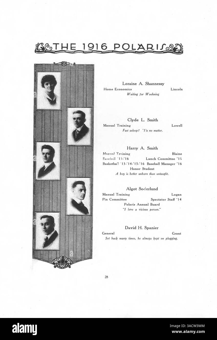 The 1916 Polaris yearbook from North High School records the academic ...