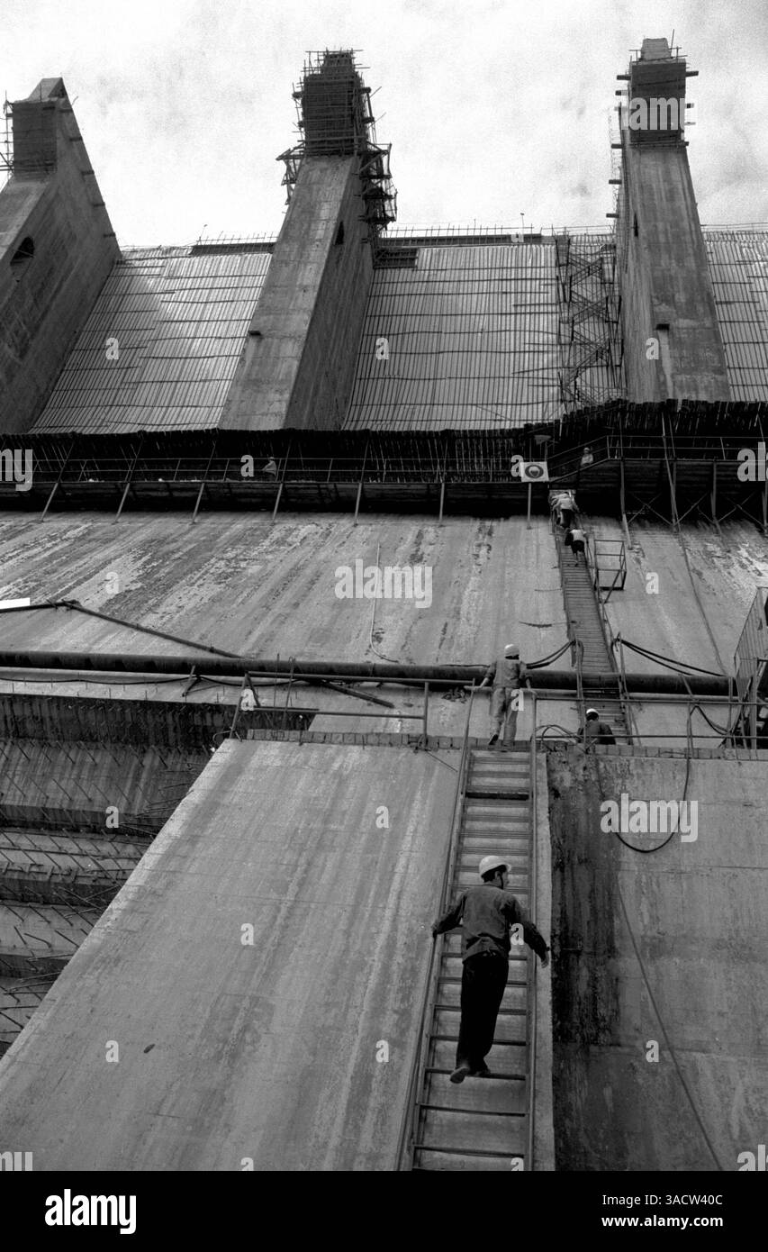 Oct. 15, 2001 - Yangtze River, , China - The Three Gorges Dam project ...