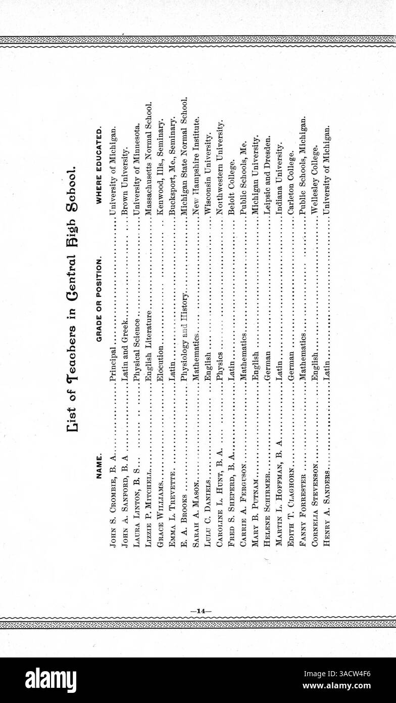 The Central High School yearbook from 1891 documents the students ...