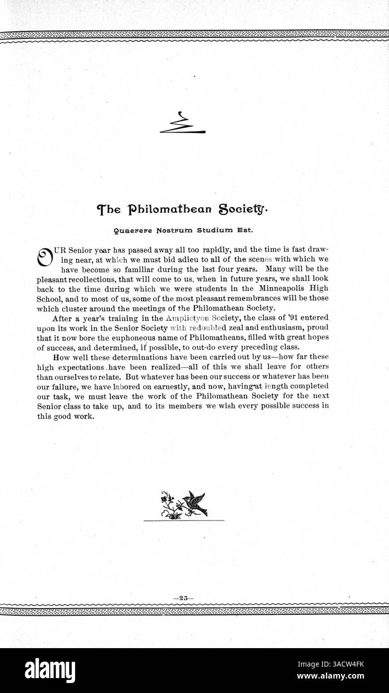 Other key moments from the 1891 1892 school year hi-res stock ...