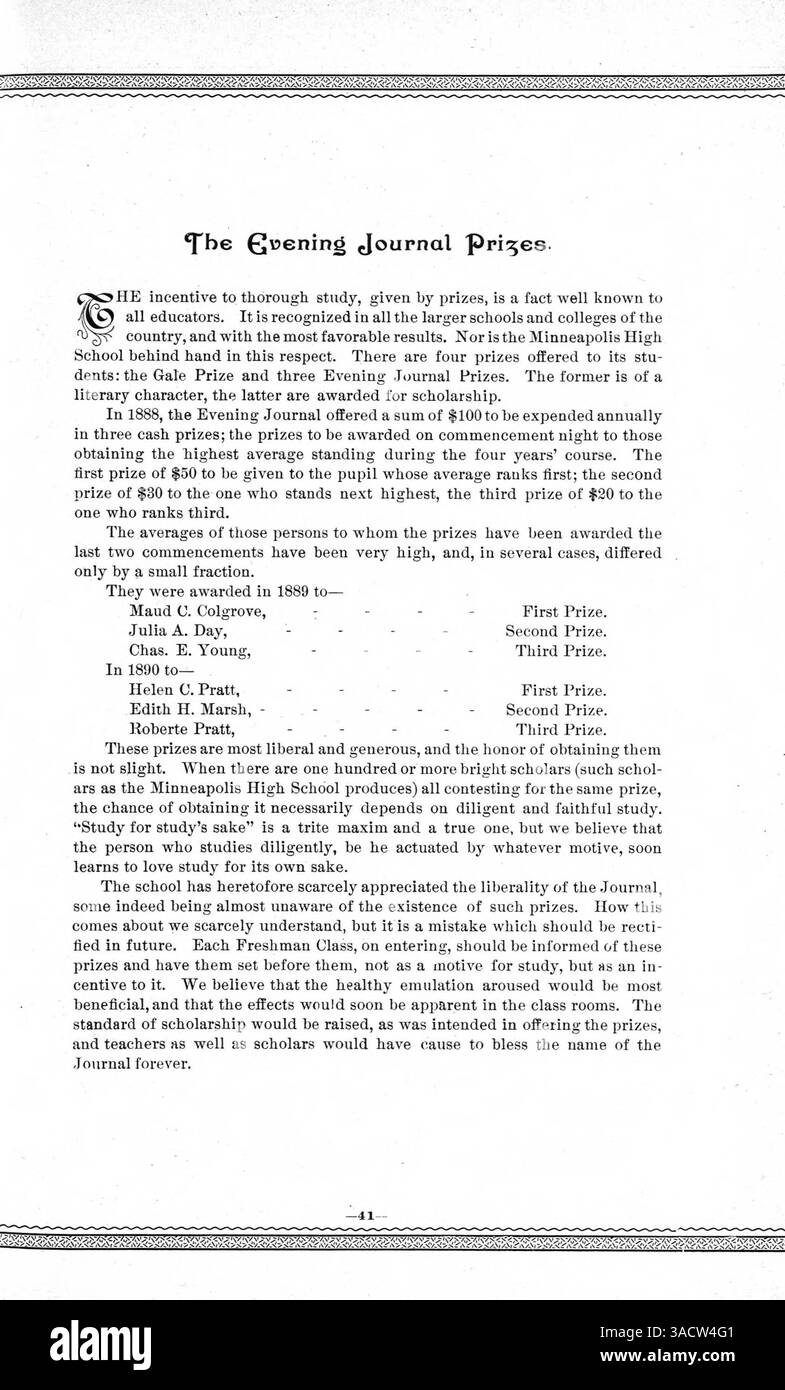 The 1891 yearbook of central high school highlights academic ...