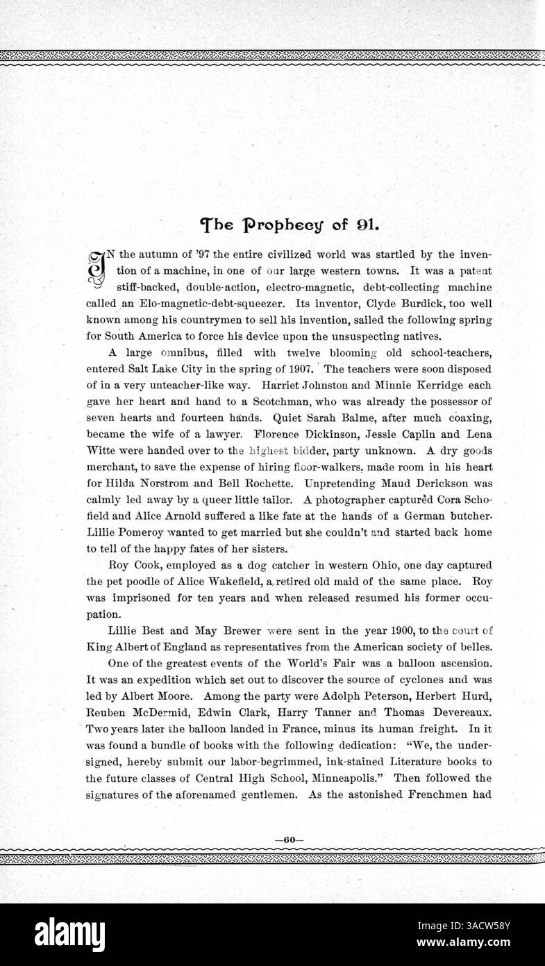 This 1891 Central High Yearbook highlights school events, athletic ...