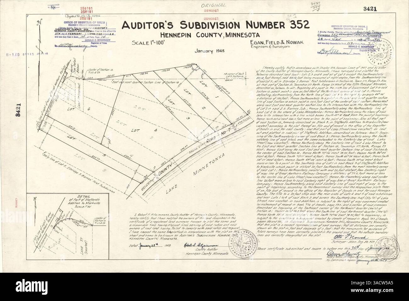 This image displays a map or document related to Auditor’s Subdivision ...