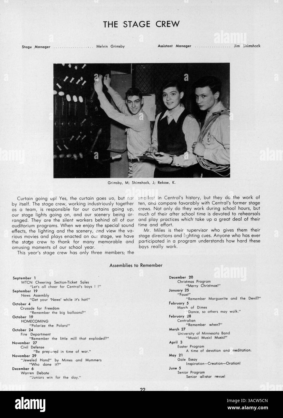 Yearbook from central high school in 1952 captures student life hi-res ...