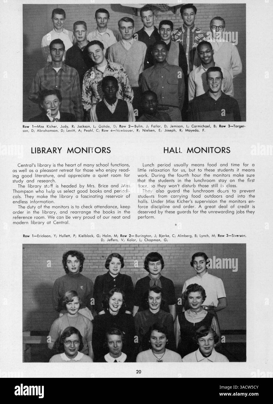 The 1952 'Centralian' yearbook from Central High School features ...