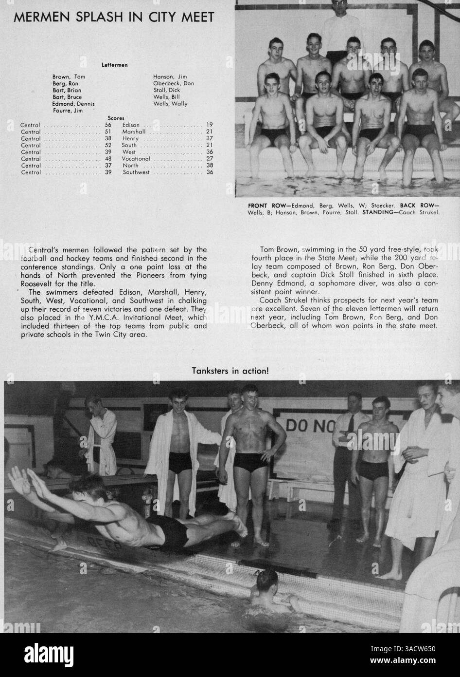 This 1952 'Centralian' yearbook documents student life, athletic events ...