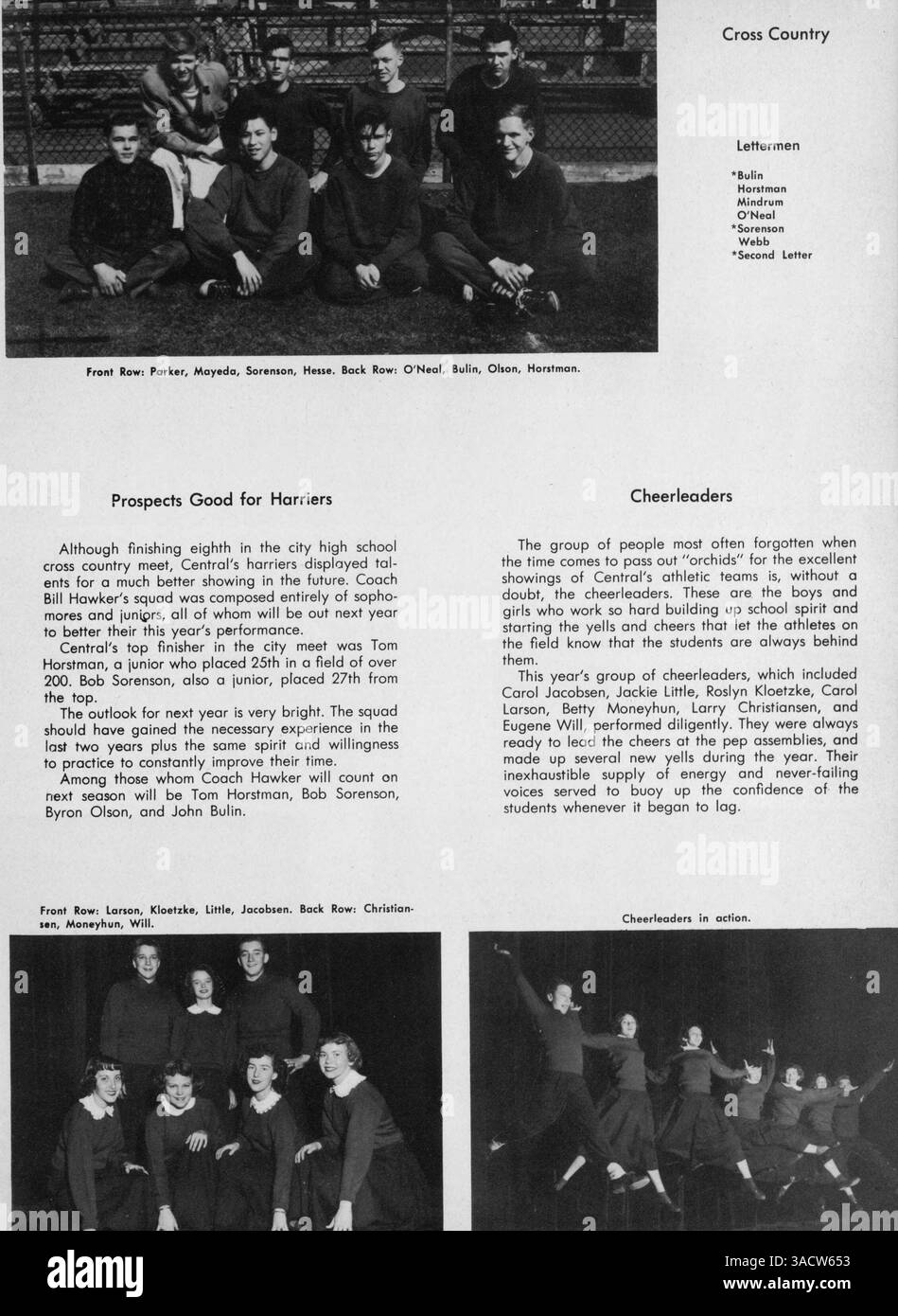 This 1952 'Centralian' yearbook documents student clubs, athletics ...