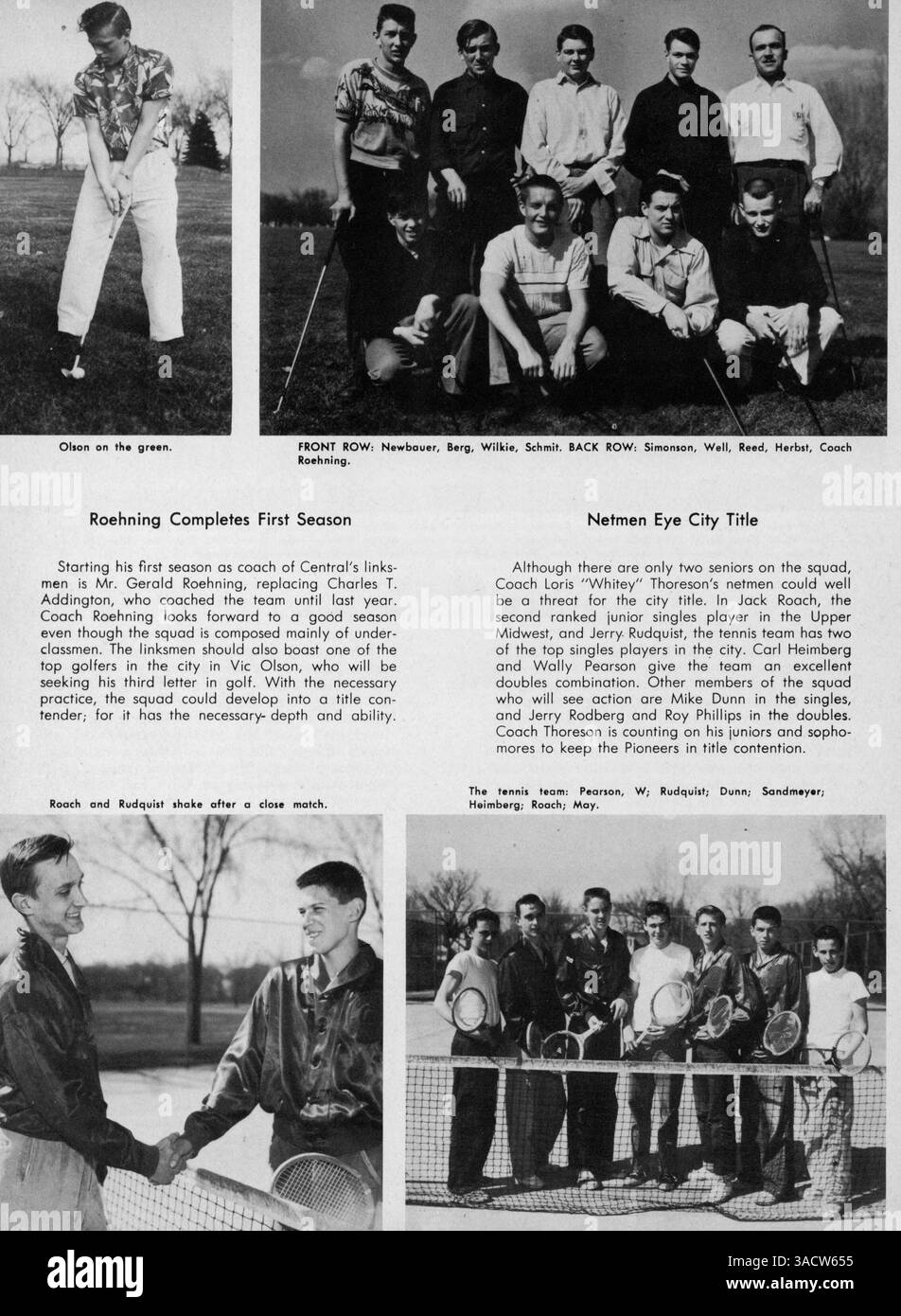 Yearbook from 1952 documents student accomplishments hi-res stock ...