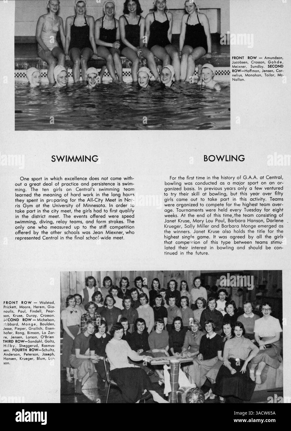 This high school yearbook, 'Centralian' (1952), features student clubs ...