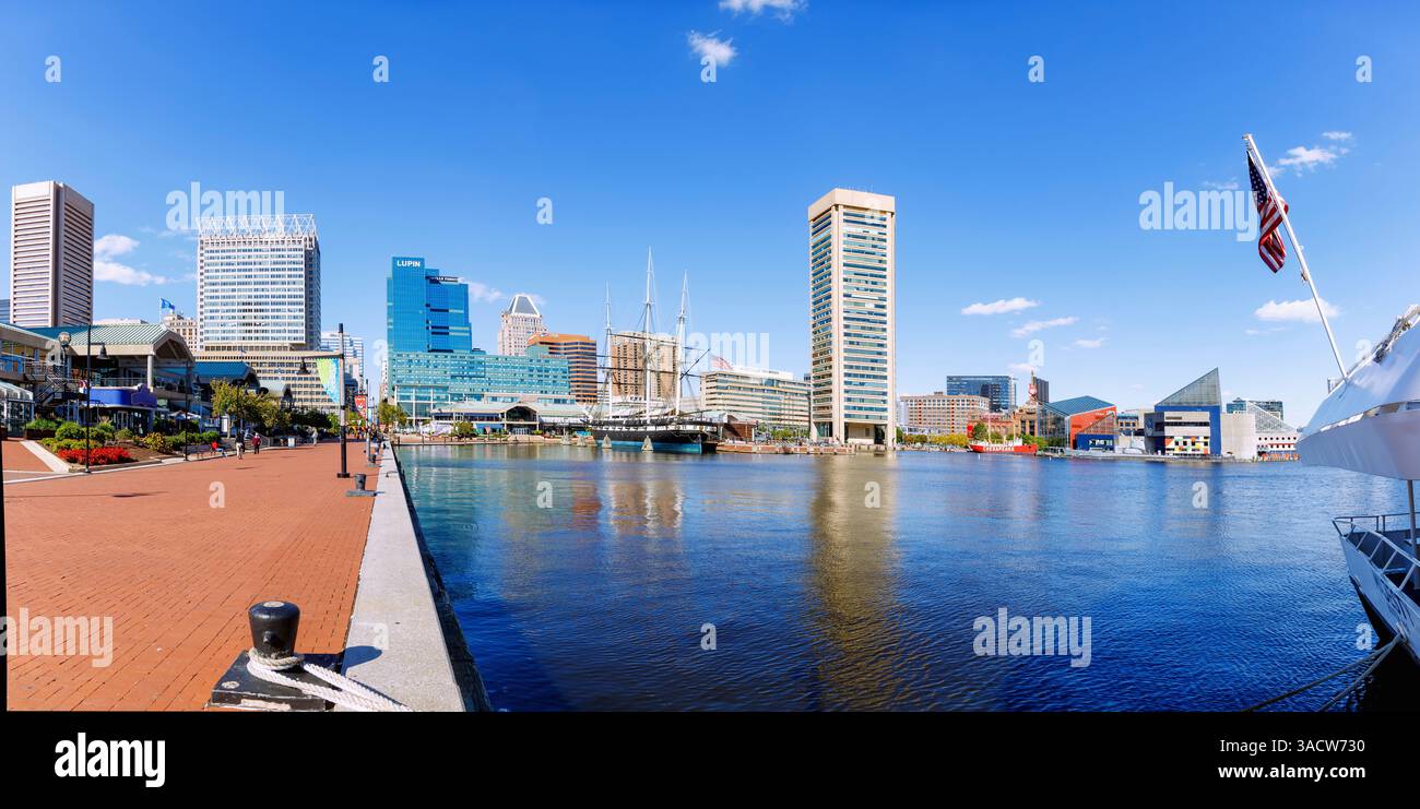 Inner Harbor with Waterfront Promenade, Historic Ships Baltimore, World ...