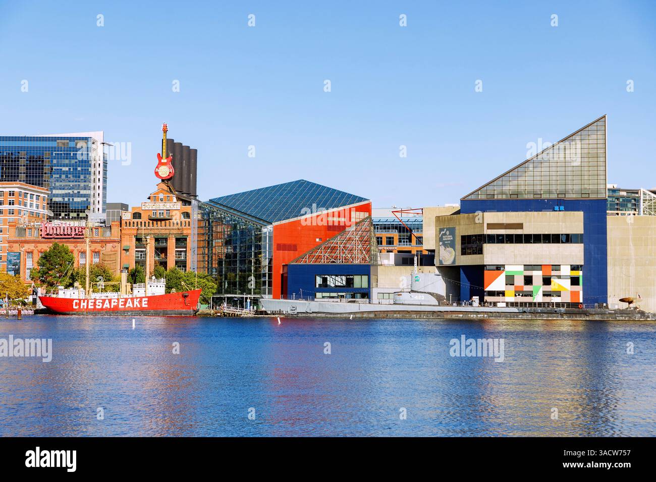 Inner Harbor with National Aquarium, Pratt Street Power Plant and ...