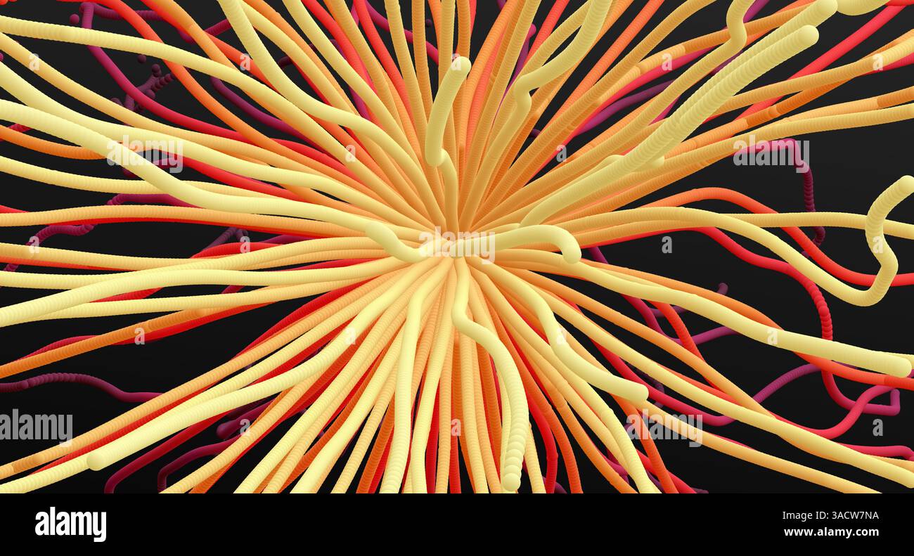 Point explode. Array with dynamic emitted particles. 3d technology ...