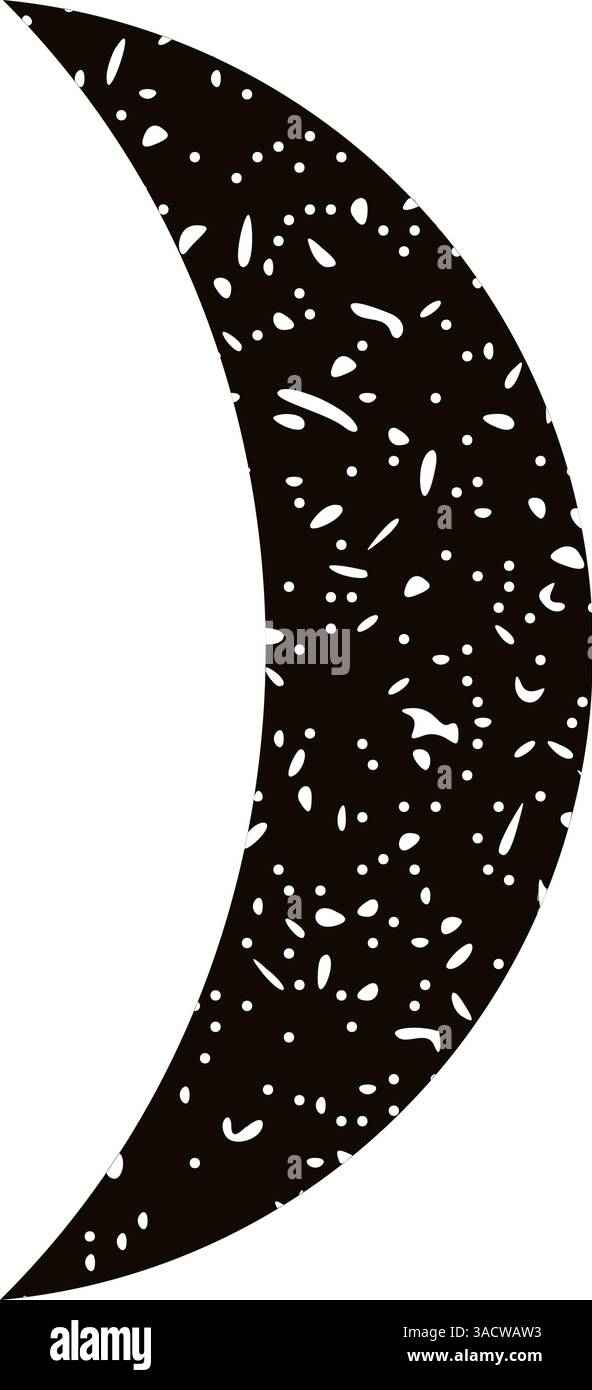 Lunar moon phases with crescent, half, and full cycle, celestial night ...