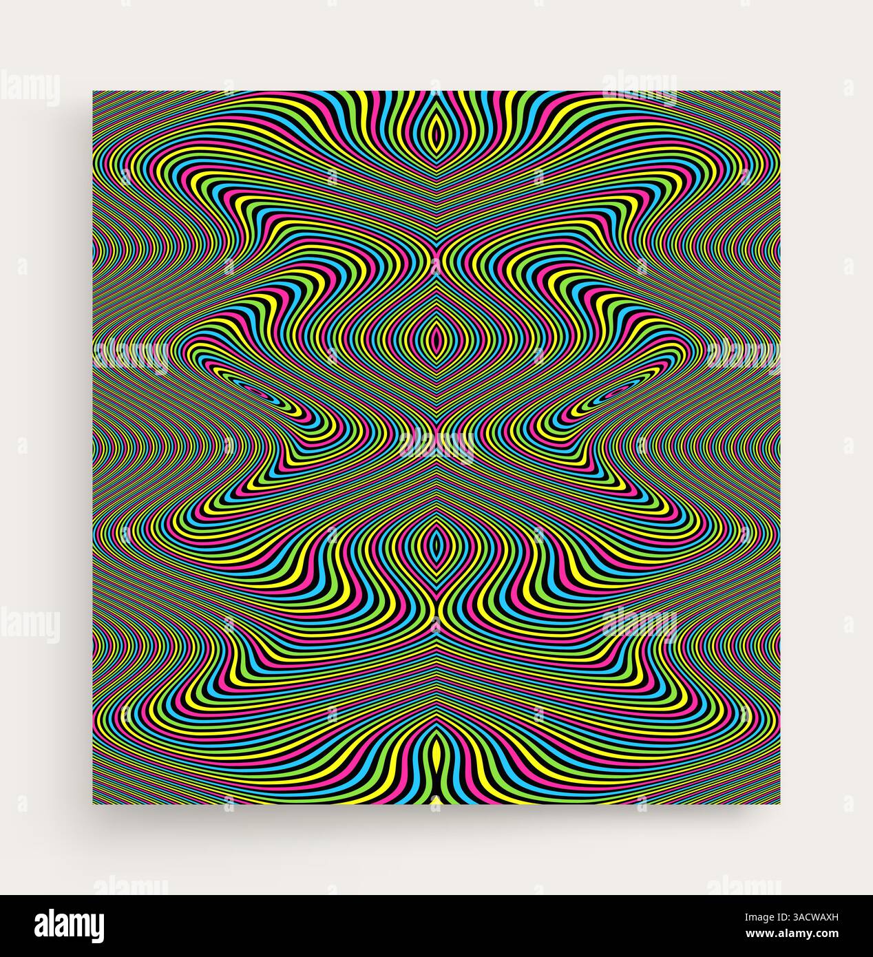 Pattern with optical illusion. Abstract striped background. 3d vector ...