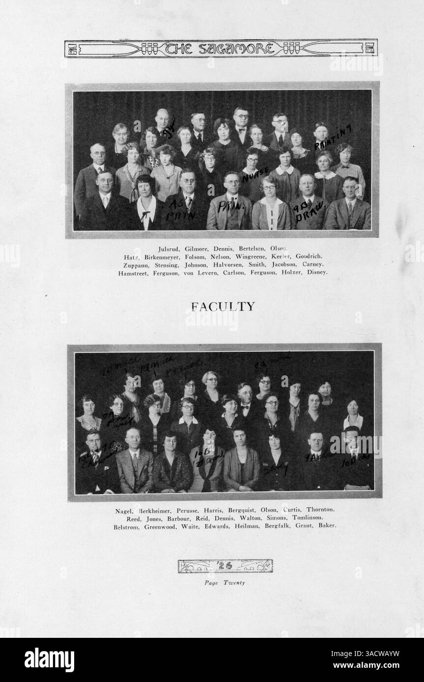 The 1926 Sagamore yearbook from Roosevelt High School documents the ...
