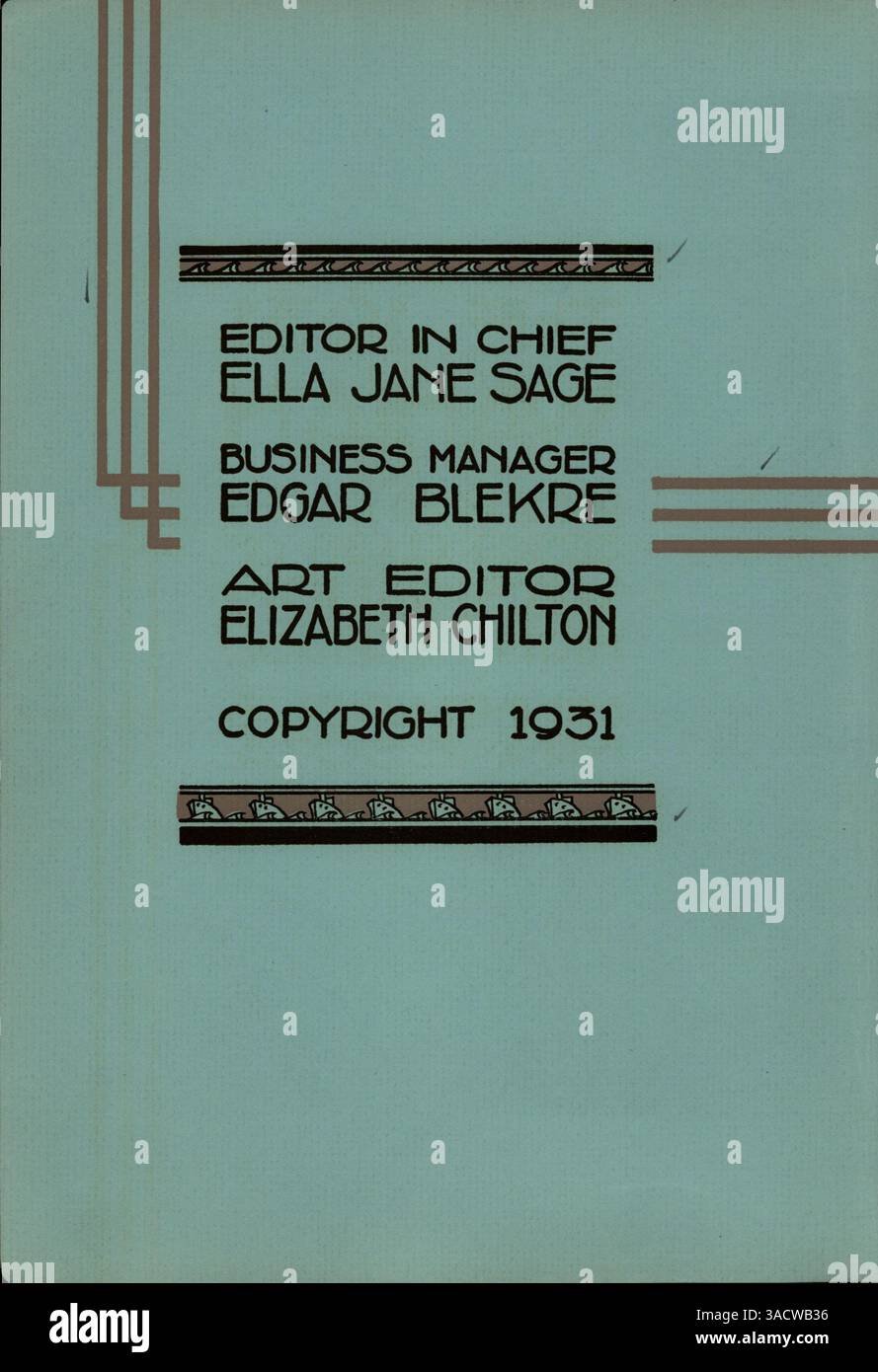 The Wahian 1931 Washburn Yearbook features the school's students ...