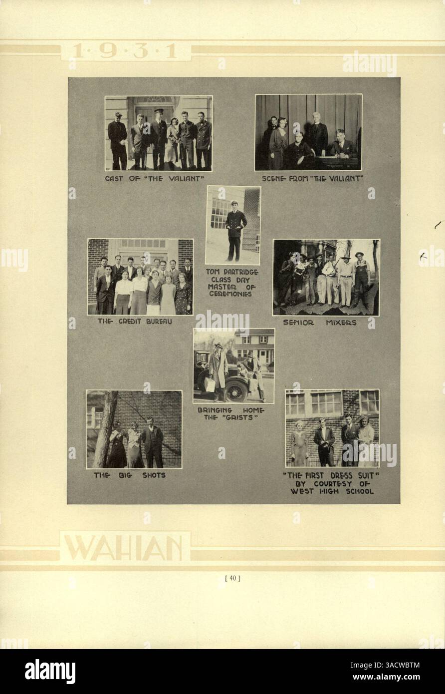 This 1931 Wahian yearbook from Washburn High School documents students ...