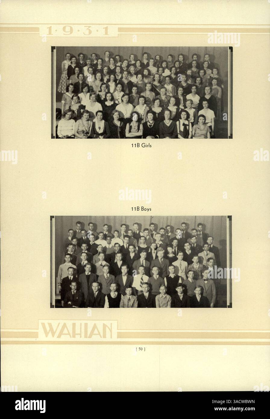 This 1931 Wahian yearbook from Washburn High School captures student ...