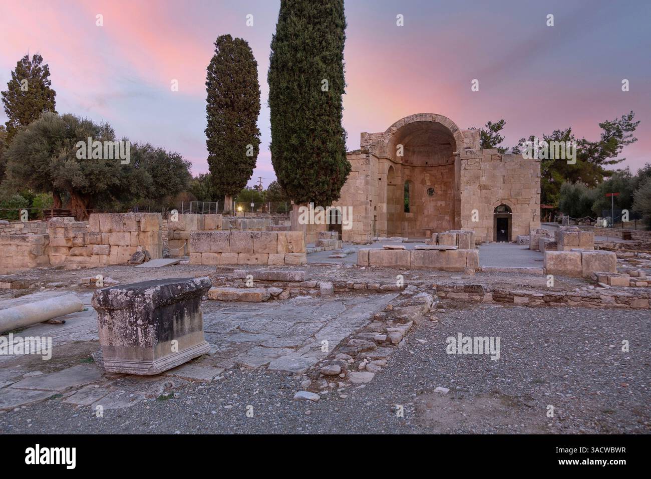 Gortys, chancel of the Basilica of Titus, Greek island, Crete, Greece ...