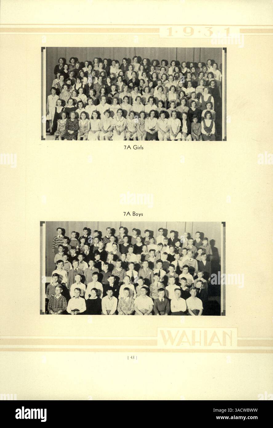 The 1931 Wahian yearbook from Washburn High School features students ...