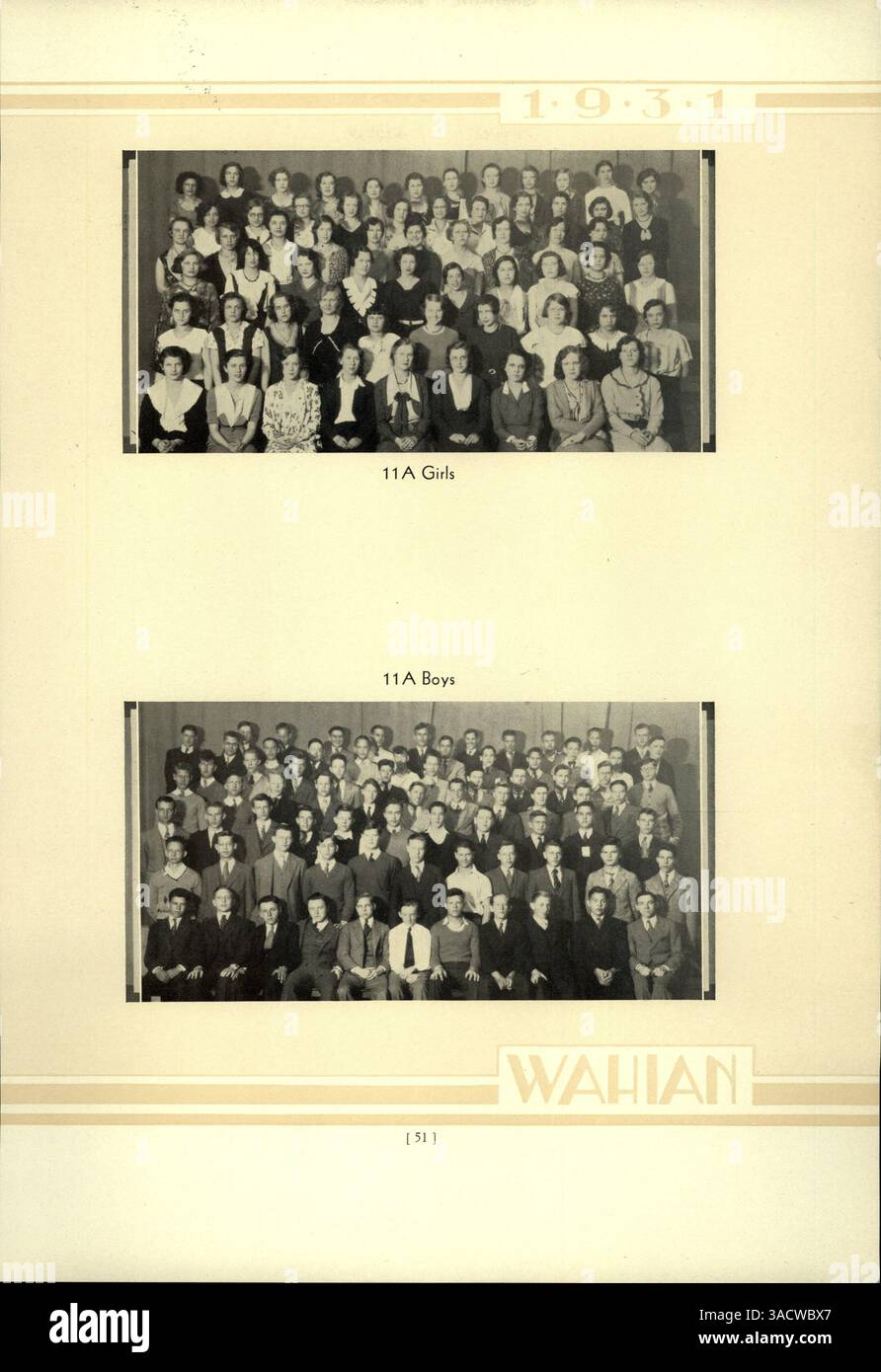 The 1931 Wahian yearbook documents student achievements, teacher ...