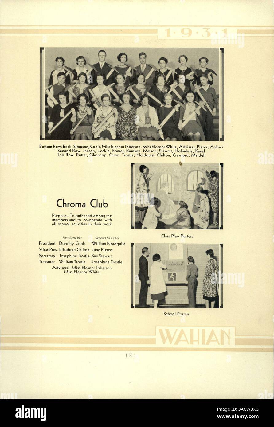 The 1931 Wahian yearbook from Washburn High School highlights student ...