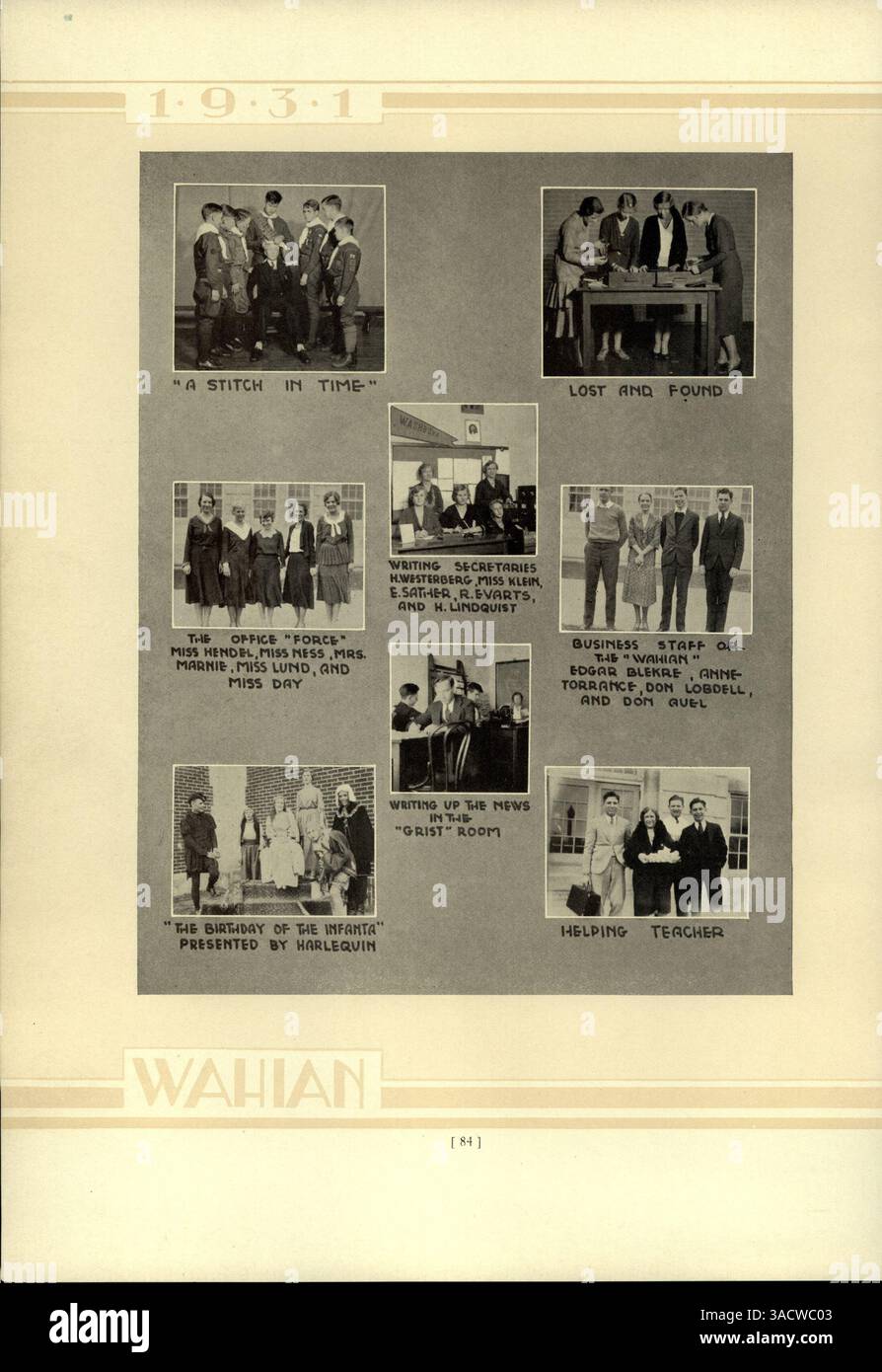 The 1931 Wahian yearbook captures key moments from Washburn High School ...