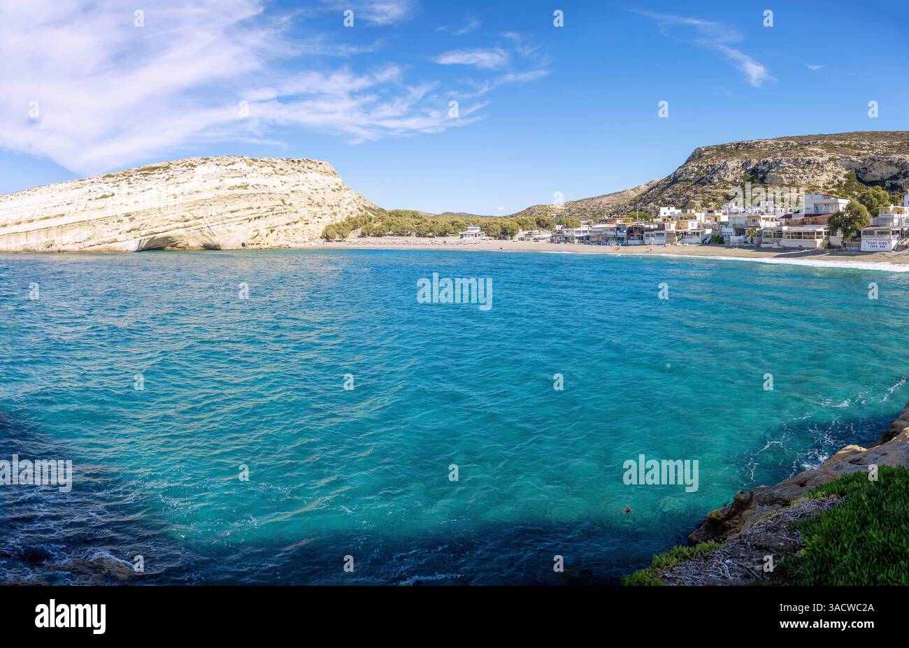 Matala, beach, caves, Greek island, Crete, Greece Stock Photo - Alamy