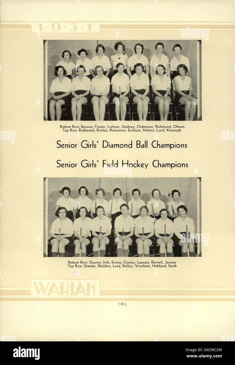 The 1931 Wahian yearbook from Washburn High School captures key moments ...