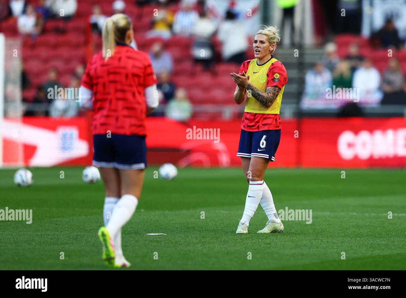 iBristol, UK. 4th Apr, 2025. Millie Bright of England applauds ...