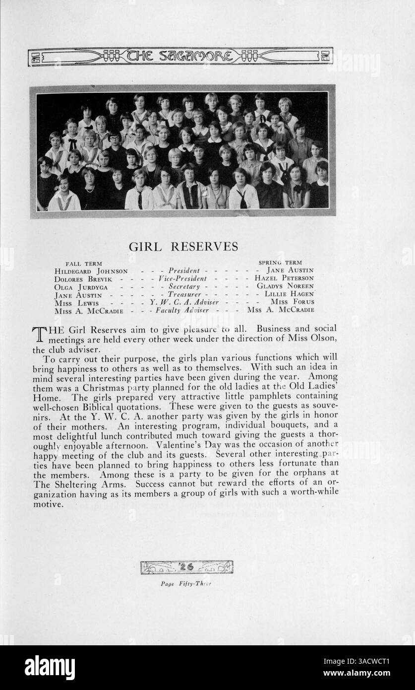 The 1926 Sagamore yearbook from Roosevelt High School highlights ...