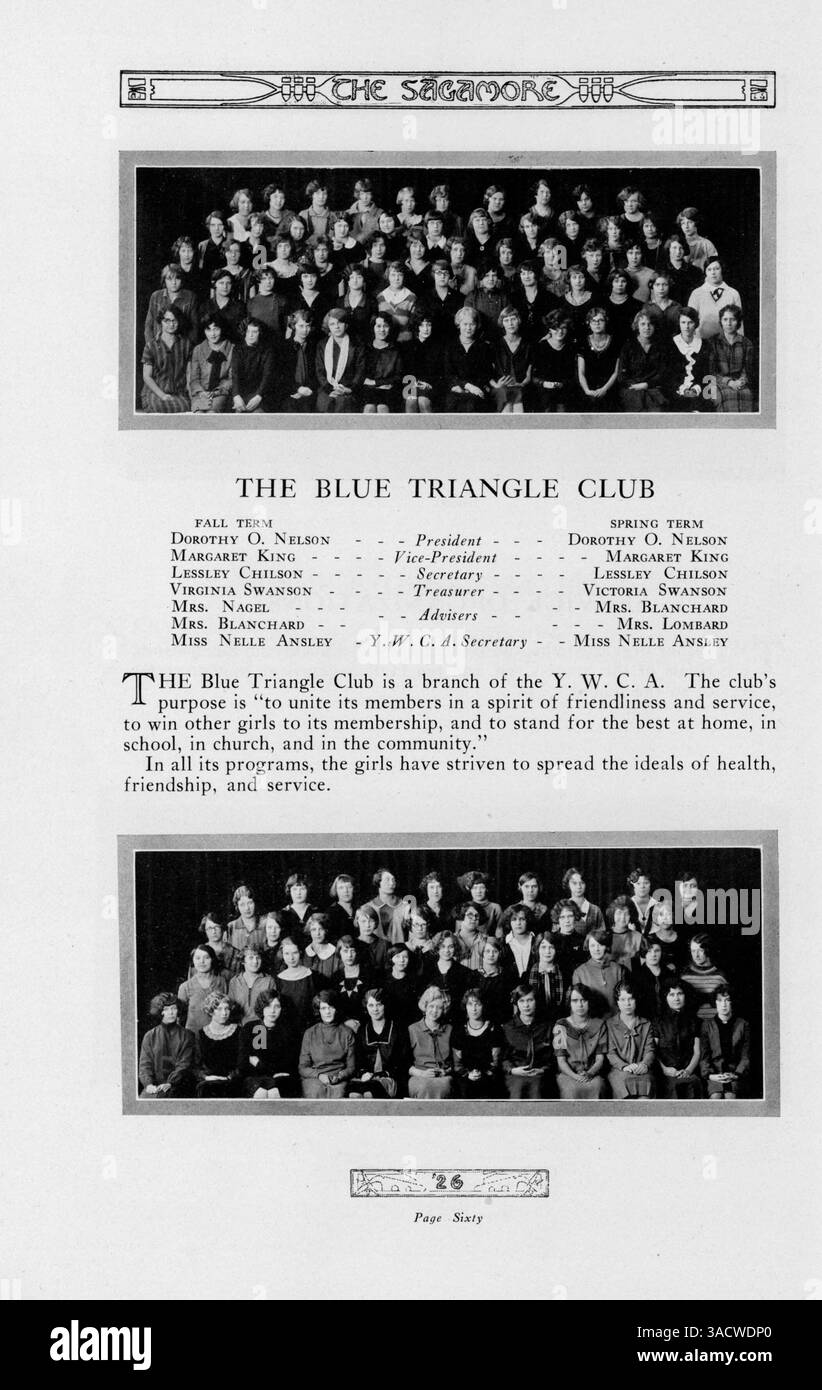 The 1926 Sagamore yearbook from Roosevelt High School records important ...