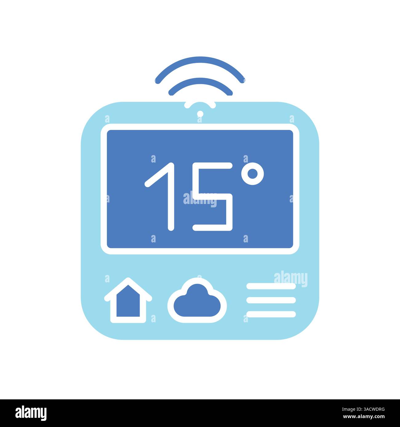 Smart thermostat black line icon for digital and print projects ...