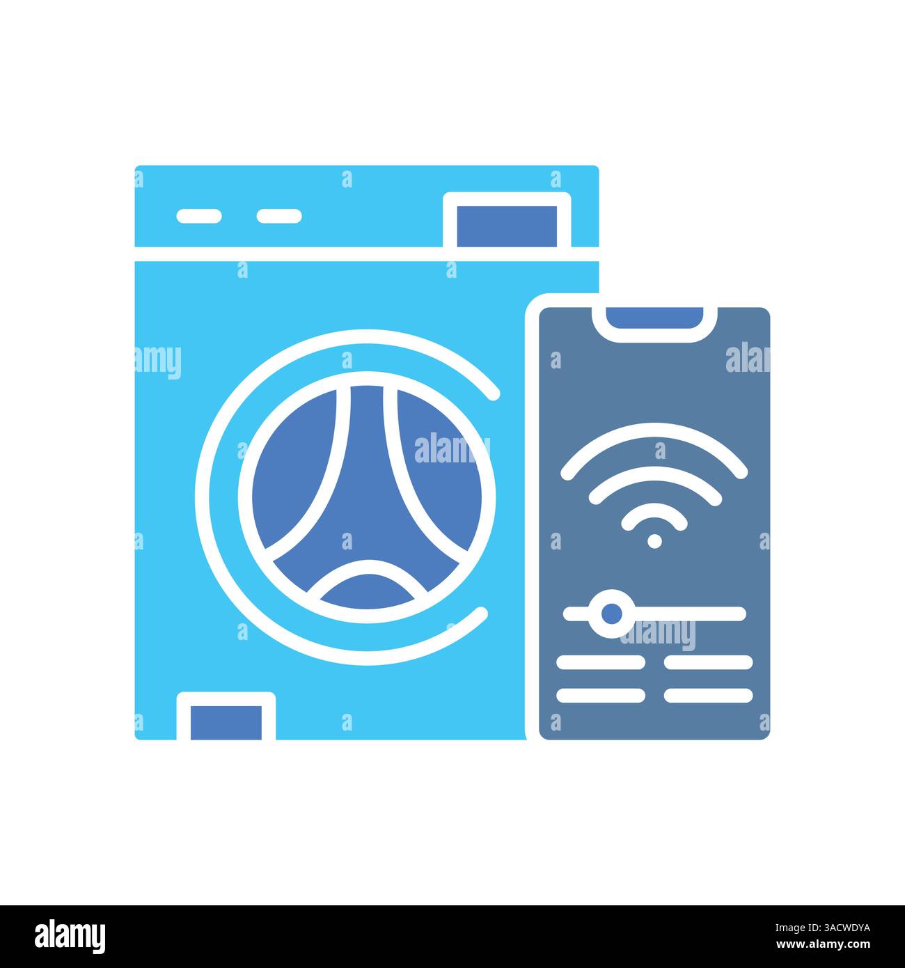 smart washing machine black line icon for digital and print projects ...